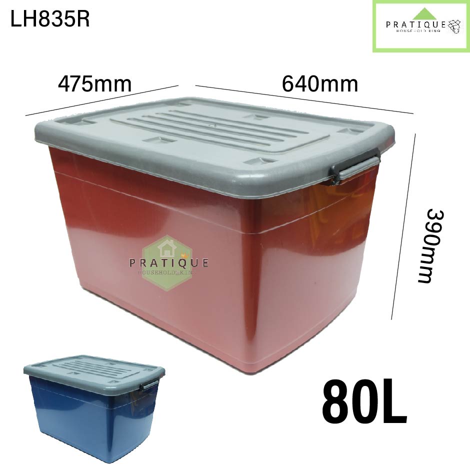 80 liter Storage Box With Wheel/ Storage Cabinet/ Kotak Simpanan ...