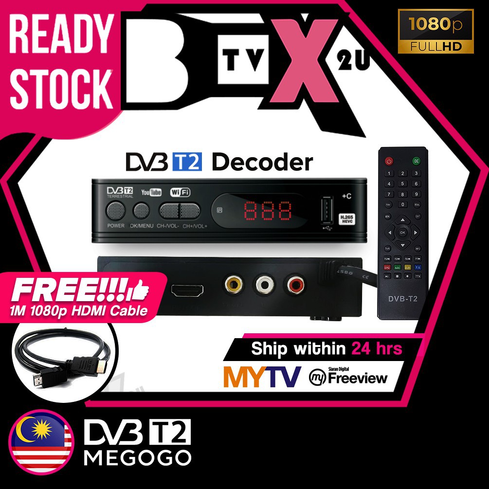 🇲🇾MYTV Decoder Megogo DVB T2 Digital Myfreeview Receiver Full Malaysia ...