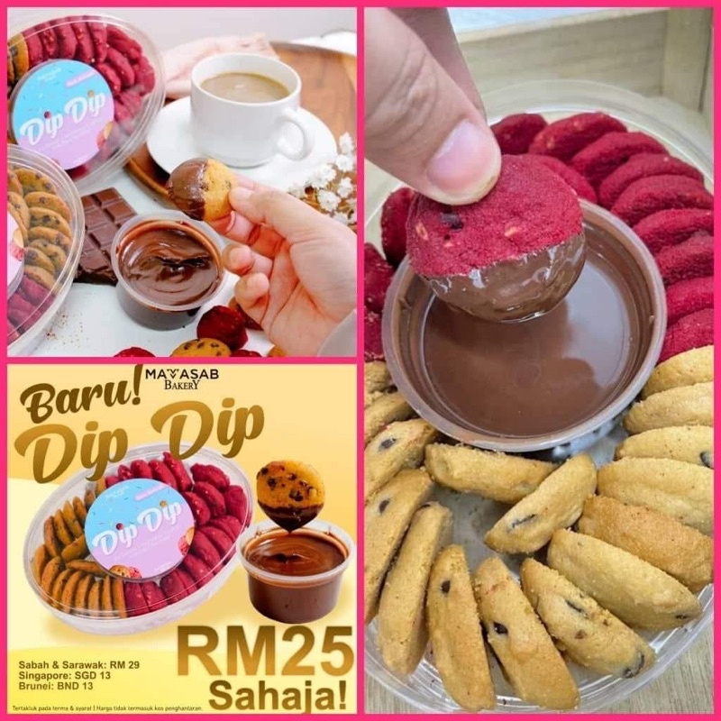 Dip Dip Cookies Mamasab - Choc / Red Velvet with Choc Sauce | Shopee ...