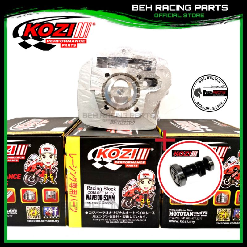EX5/EX5 DREAM/WAVE100/EX5 CLASS1 CYLINDER RACING BLOCK 53MM /56MM (KOZI) WITH GASKET TOP SET/CAM ...