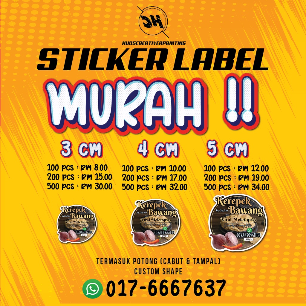 STICKER LABEL MURAH 100 PCS | Shopee Malaysia