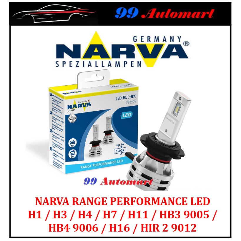 Narva Range Performance LED T10 H1 H3 H4 H7 H8 H11 HB4(9006) HB3(9005 ...