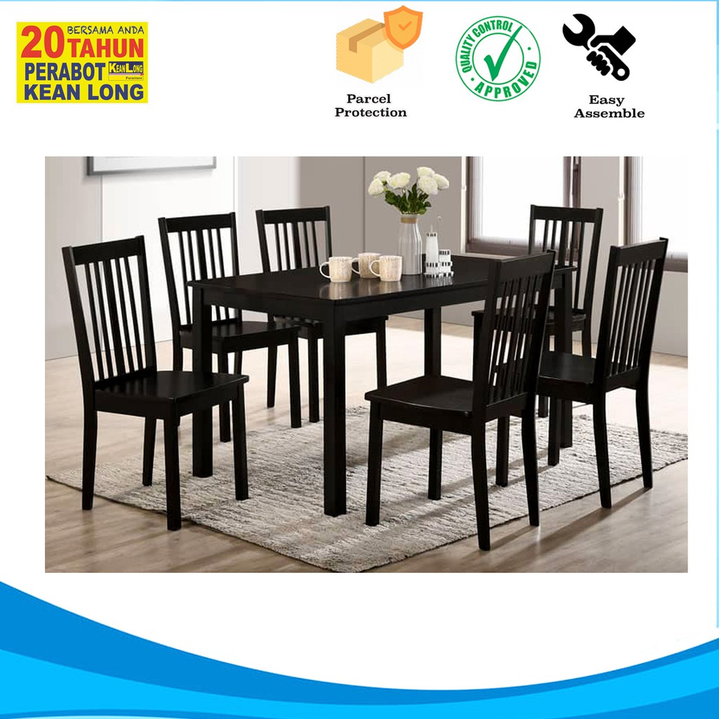 KLSB Set Meja Makan 6+1/ Set Meja Makan/ Dining Set/ Dining Table Set ...