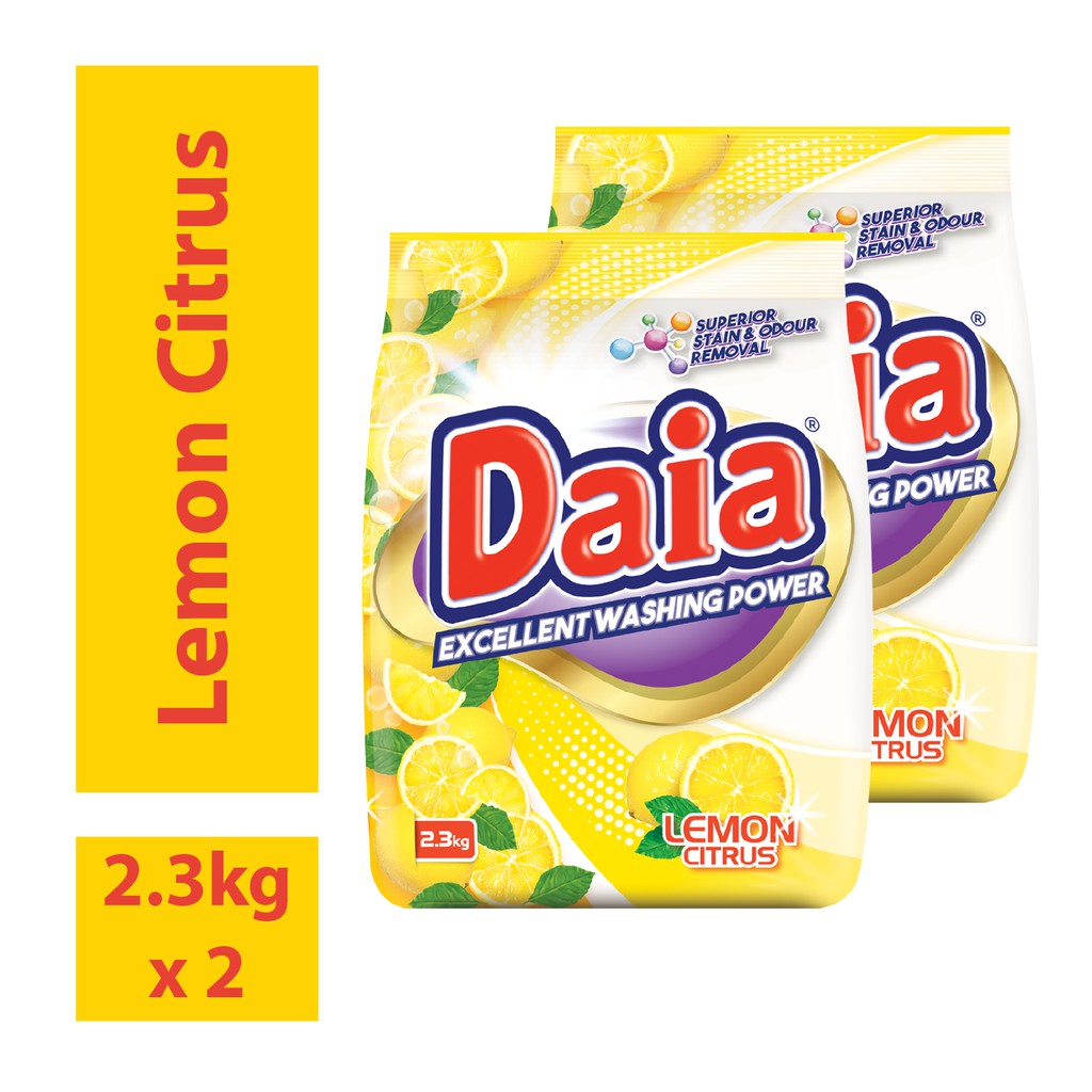 Daia Powder Detergent Lemon Citrus 2.3kg x 2 | Shopee Malaysia