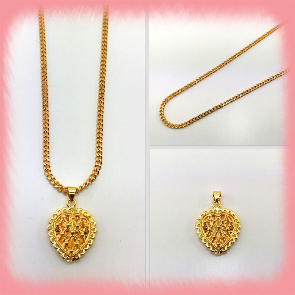 Rantai Leher dan Loket Emas Korea 24K (Gold Plated) | Shopee Malaysia