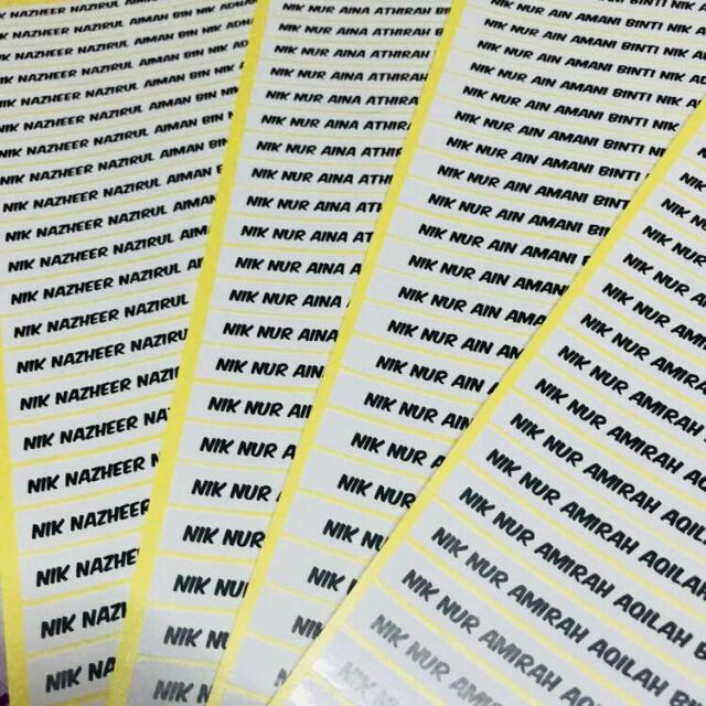 STICKER NAMA PANJANG(BUKU&ALAT TULIS) | Shopee Malaysia