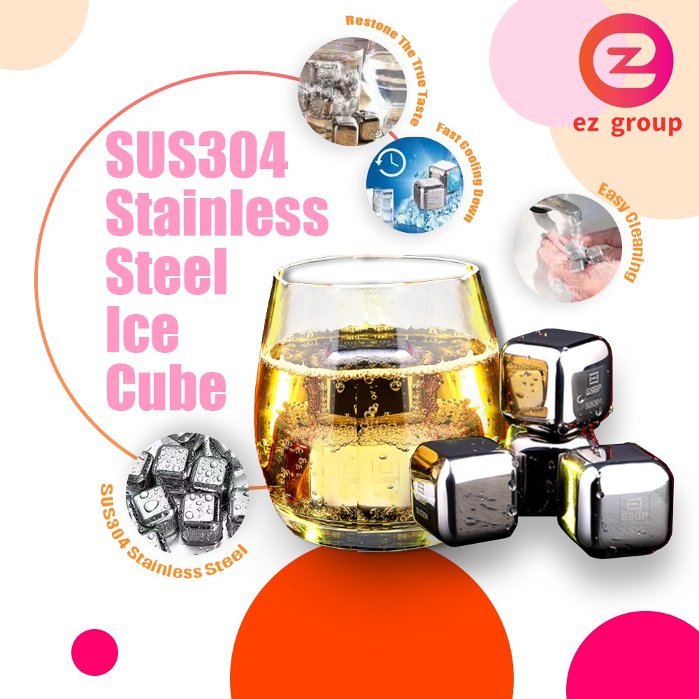 SUS 304 Reusable Stainlees Steel Ice Cube 304 Frozen Ice Cubes Beer ...