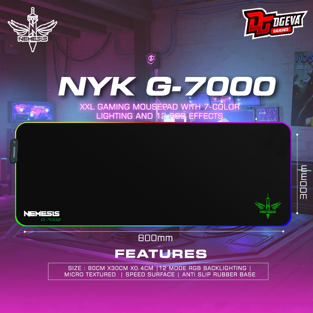 Nyk G7000 Rgb Xxl Extended Gaming Mousepad | Shopee Malaysia