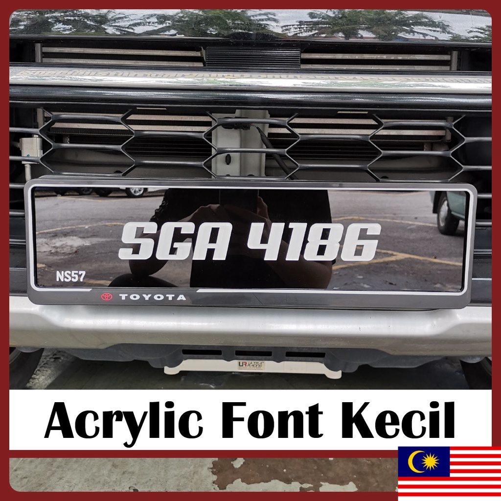 Crystal Number Plate No Plate Kereta Transparent Acrylic Font Kecil ...