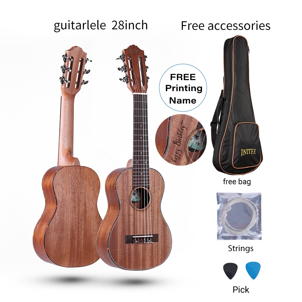 High Quality INITER 28 inch Guitarlele ukulele mahogany wood 6 nylon ...