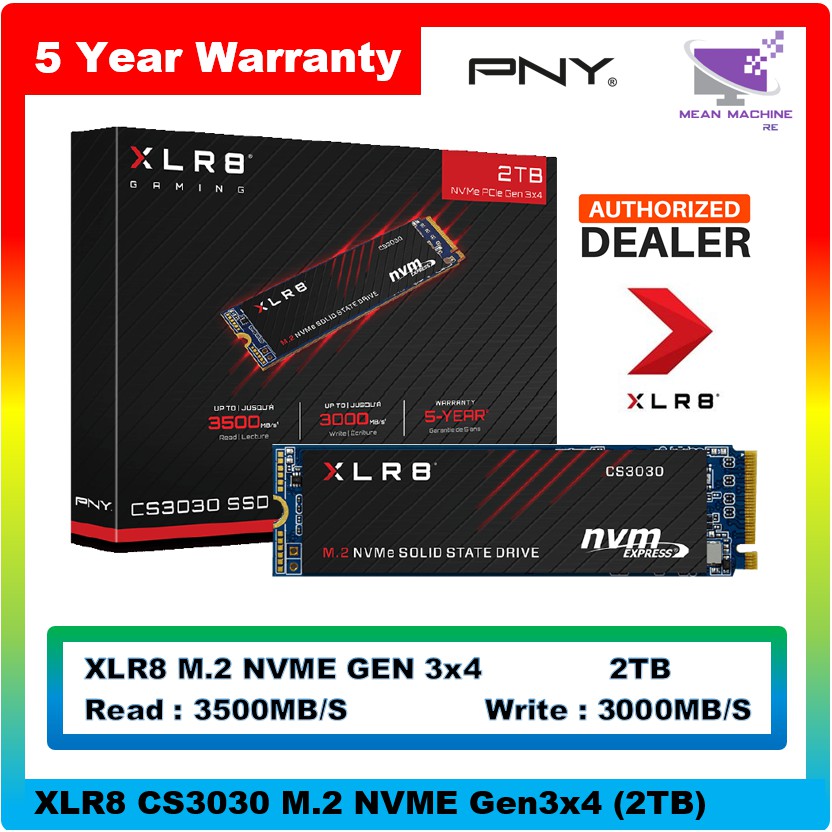 PNY XLR8 CS3030 M 2 2280 NVMe Gen3x4 SSD 250GB 500GB 1TB 2TB