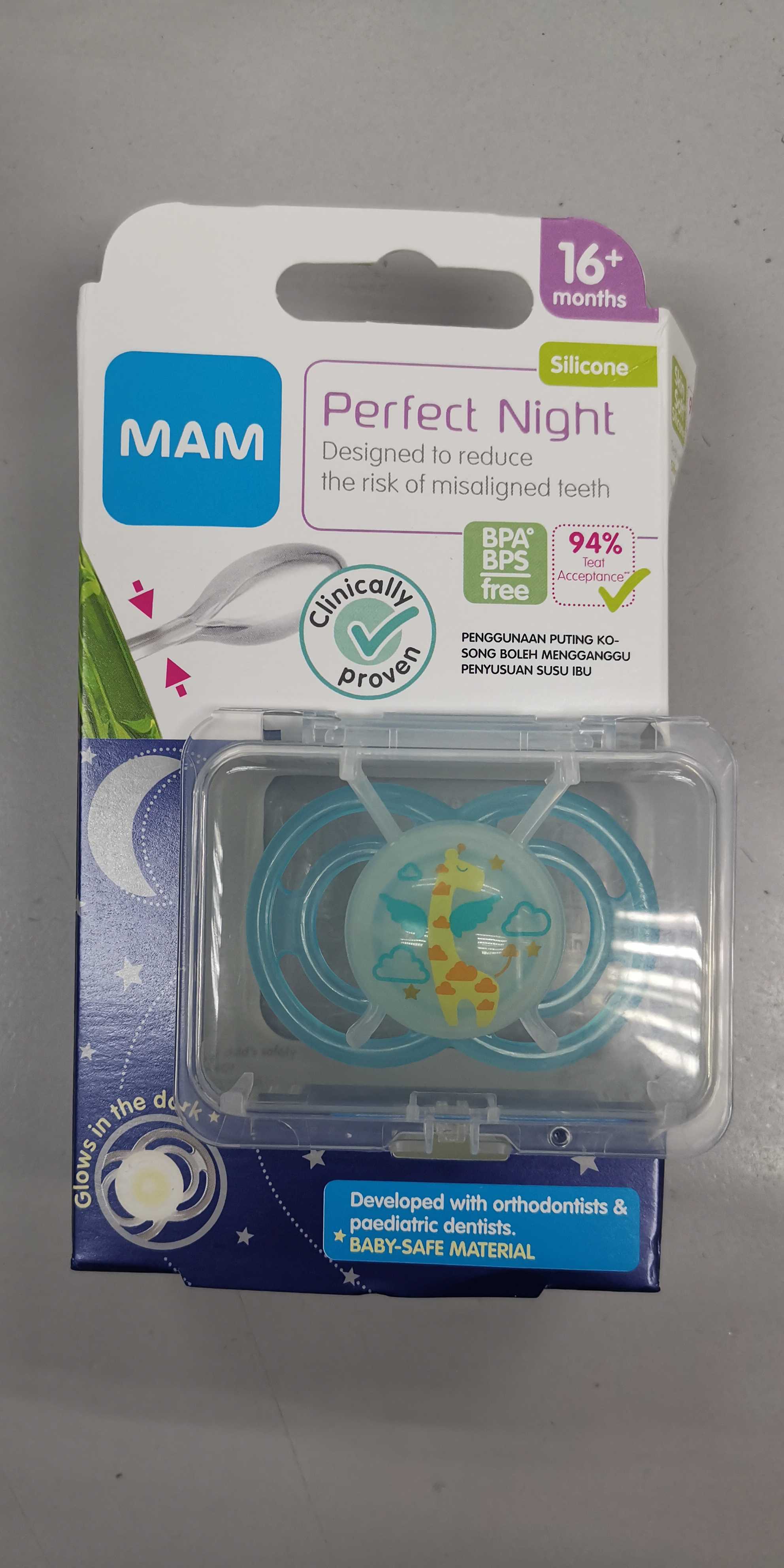 Mam Perfect NIGHT Soother Single Pack 0m+ / 6m+ / 16m+ Pacifier ...