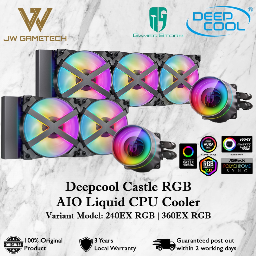 Deepcool Castle RGB AIO Liquid Cooler - Castle 240EX RGB | Castle 360EX ...