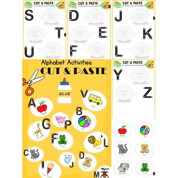 Cut&Paste Alphabet Activity for 2-4years old pdf printable | Shopee ...