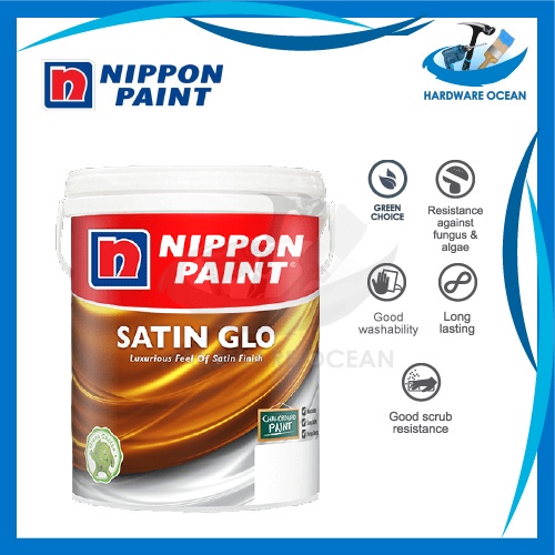 Nippon Paint Satin Glo Interior Acrylic-Based Paint 5L Colour Mix ...