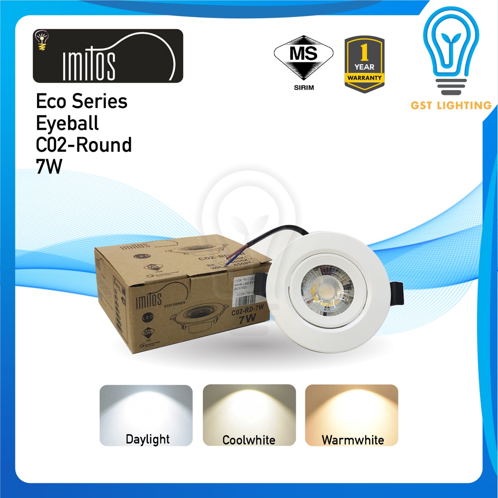 Imitos 7W LED Recessed Eyeball (Sirm Approved) | Shopee Malaysia