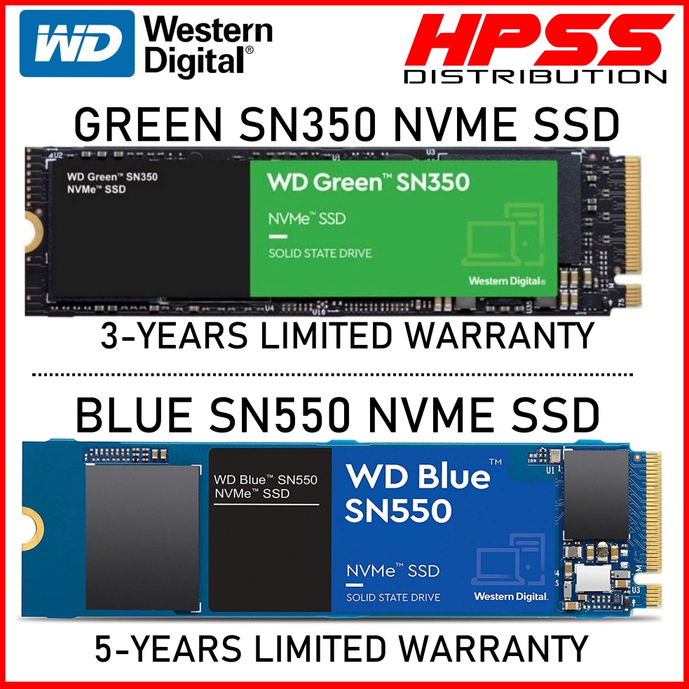 WD GREEN SN350 / BLUE SN550 NVMe SSD (250GB / 480GB / 500GB / 1TB) M2 2400 NVME SSD | Shopee ...