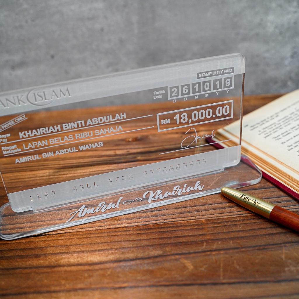 Mockup Cheque, Replika Cek, Hantaran, Exclusive | Shopee Malaysia
