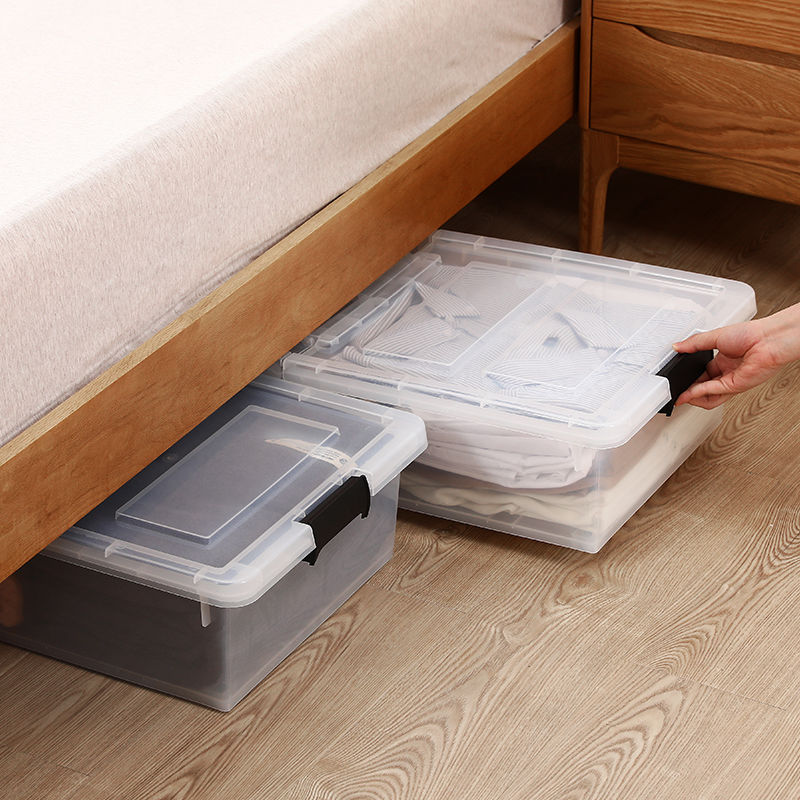 【size：small】Transparent under bed storage box plastic extra large ...