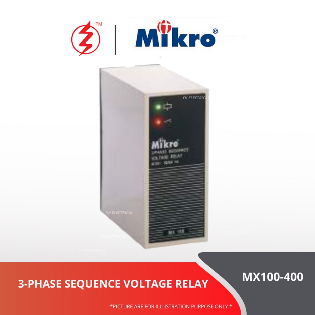 MIKRO MX100- 3-PHASE 415V SEQUENCE VOLTAGE RELAY | Shopee Malaysia