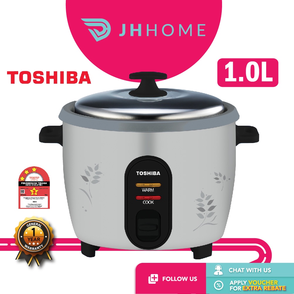 Toshiba Conventional Rice Cooker (1.0L) RC-T10CEMY(GY) | Shopee Malaysia
