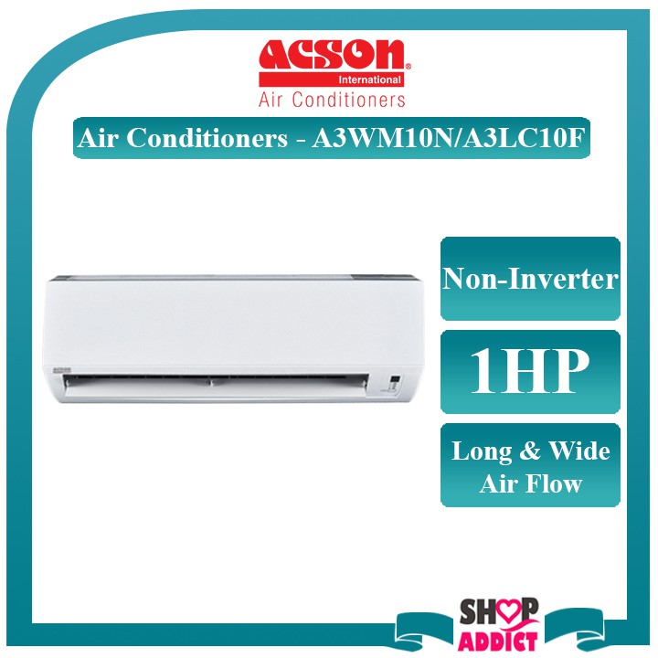 Acson R32 1HP MyEco Non-Inverter AVO Air Conditioner Series A3WM10N/A3LC10F | Shopee Malaysia