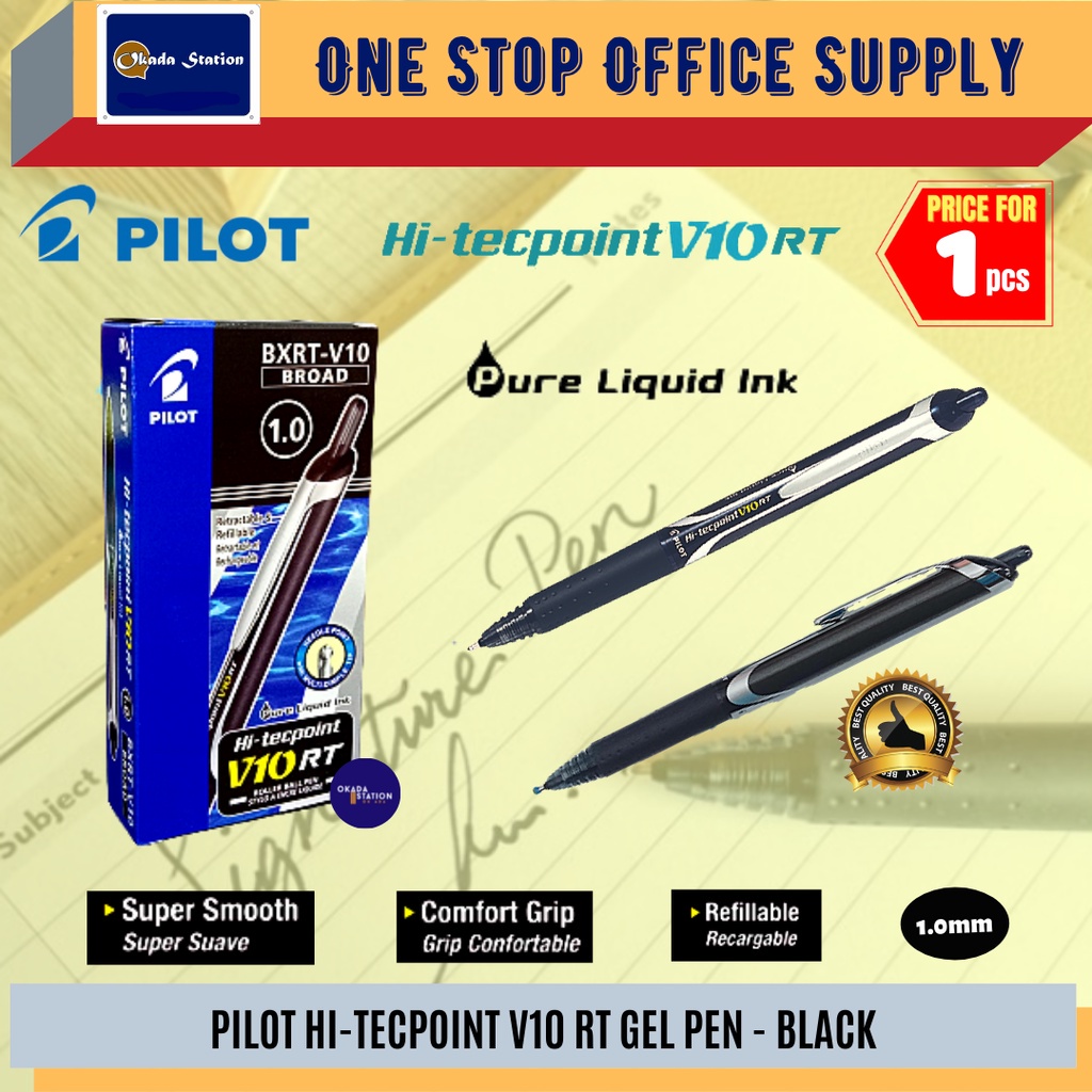 Pilot HI-Techpoint V10 (RT) Roller Ball Pen (Black) / PILOT / Pilot HI ...