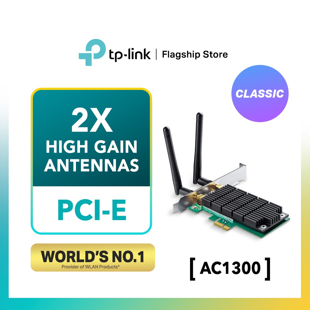 TP-LINK AC1300(2.4Ghz+5Ghz)Wireless Dual Band PCI-Express WIFI Card ...