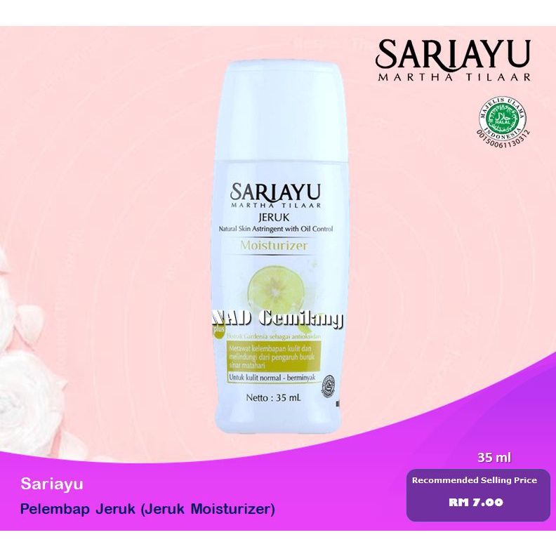 Sariayu Pelembap Jeruk ( Jeruk Moisturizer ) Natural Skin Astringent ...