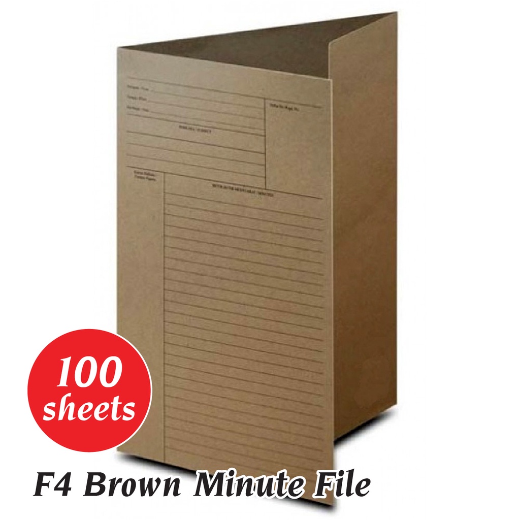 F4 Brown Minutes File | Brown File | Brown Paper File | Shopee Malaysia