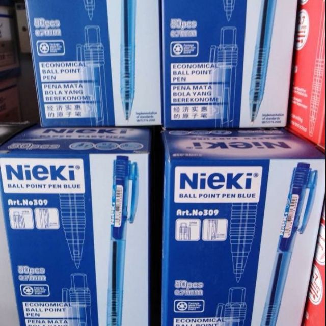 (Ready stock) Nieki ball point pen blue(50pcs) | Shopee Malaysia