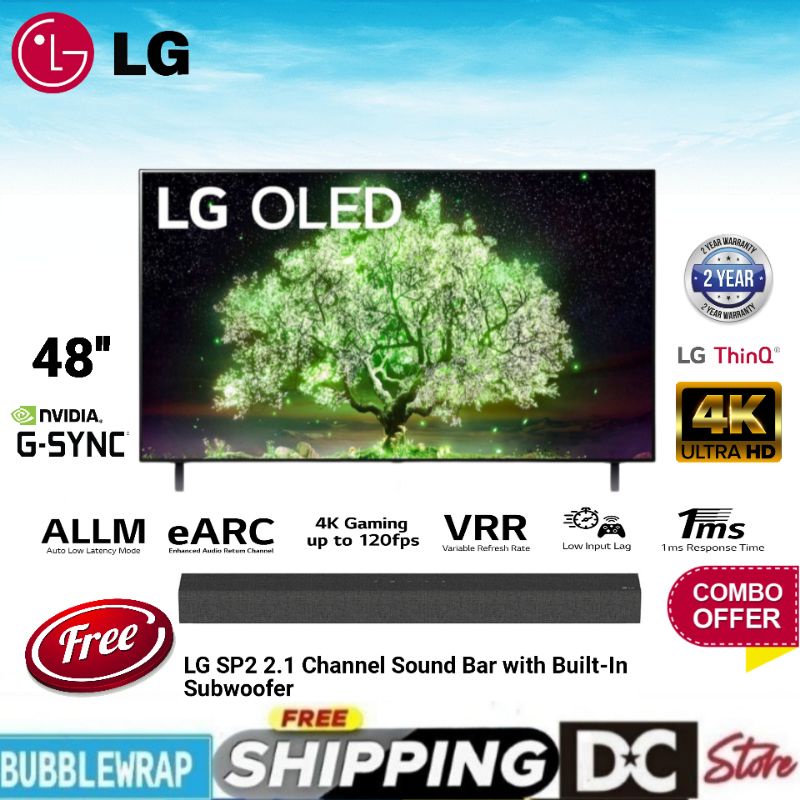 LG A1 4K Smart Self-Lit OLED TV with AI ThinQ 2021 (48") OLED 48A1 + LG ...