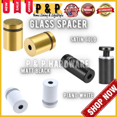 (BLACK & GOLD & White) Advertising Signboard Screw Holder Stainless ...