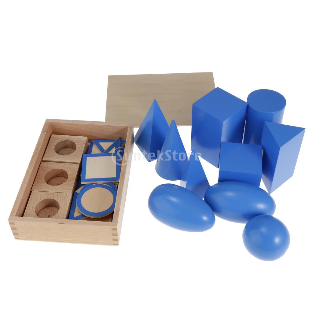 [simpleloveMY] Wooden Montessori Geometric Solids Set Kids Childrens ...