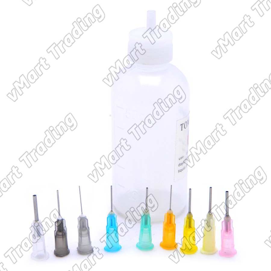 50ml Liquid Flux Solvent Alcohol Dispensing Bottle with 9 Needles | BeeCost