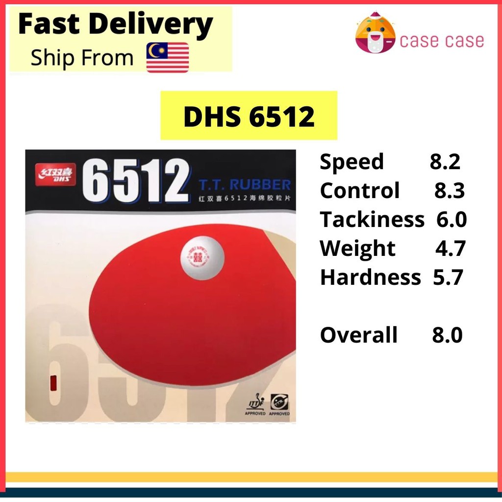 New DHS 6512 Classic inverted Sticky-Elastic Rubber Sheet Table Tennis Rubber Ping Pong Spong ...