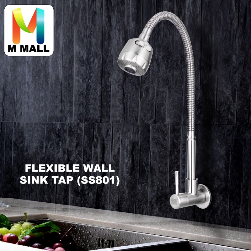 MCPRO Plus Stainless Steel SUS 304 Kitchen Faucet Flexible Wall Sink ...