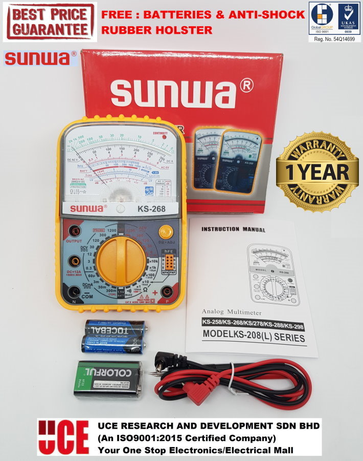 ORIGINAL SUNWA HIGH PERFORMANCE PROFESSIONAL ANALOG MULTIMETER ...