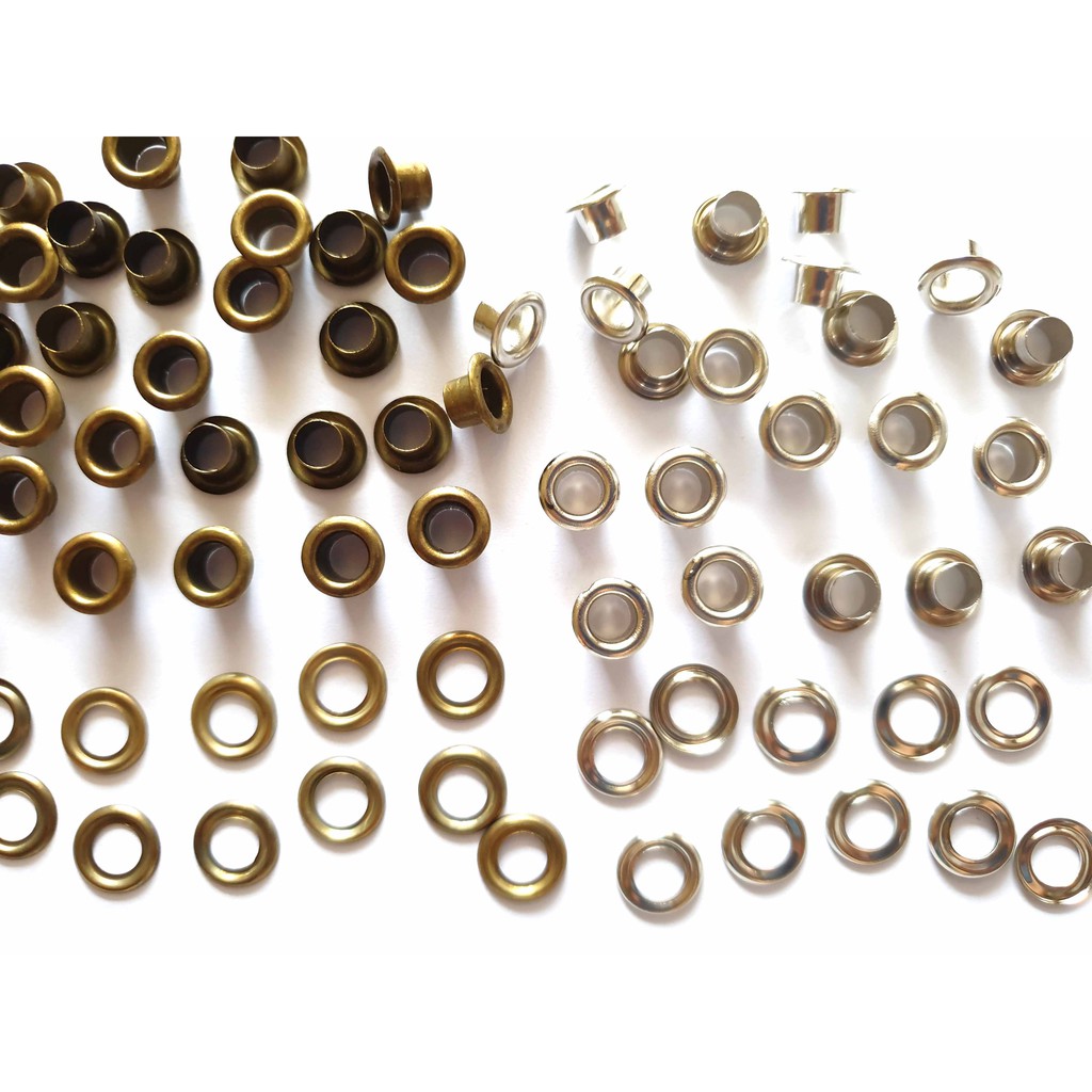 50 set round eyelets grommets size outer 9 mm x hole 5 mm Mix Bronze ...