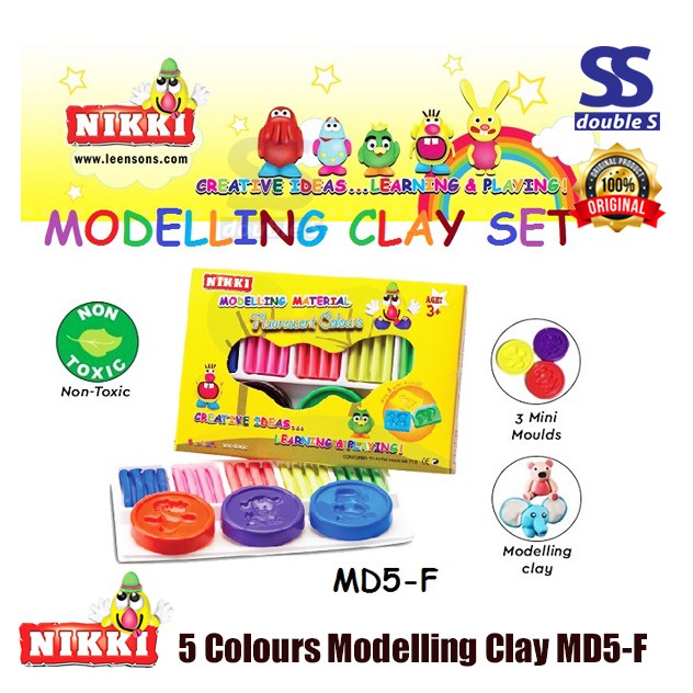 Modelling Clay/Nikki 5 Colors Children Educational Modelling Material ...