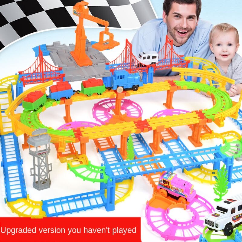 Electric Multi-Layer Rail Car Toy Set Children's Drag Mas Assembled ...