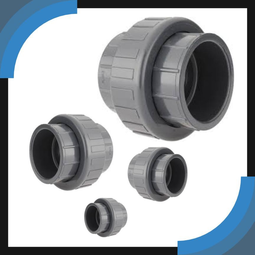 1" 25mm Union PVC Fitting Plain Threaded End Plastic Piping Paip PVC ...