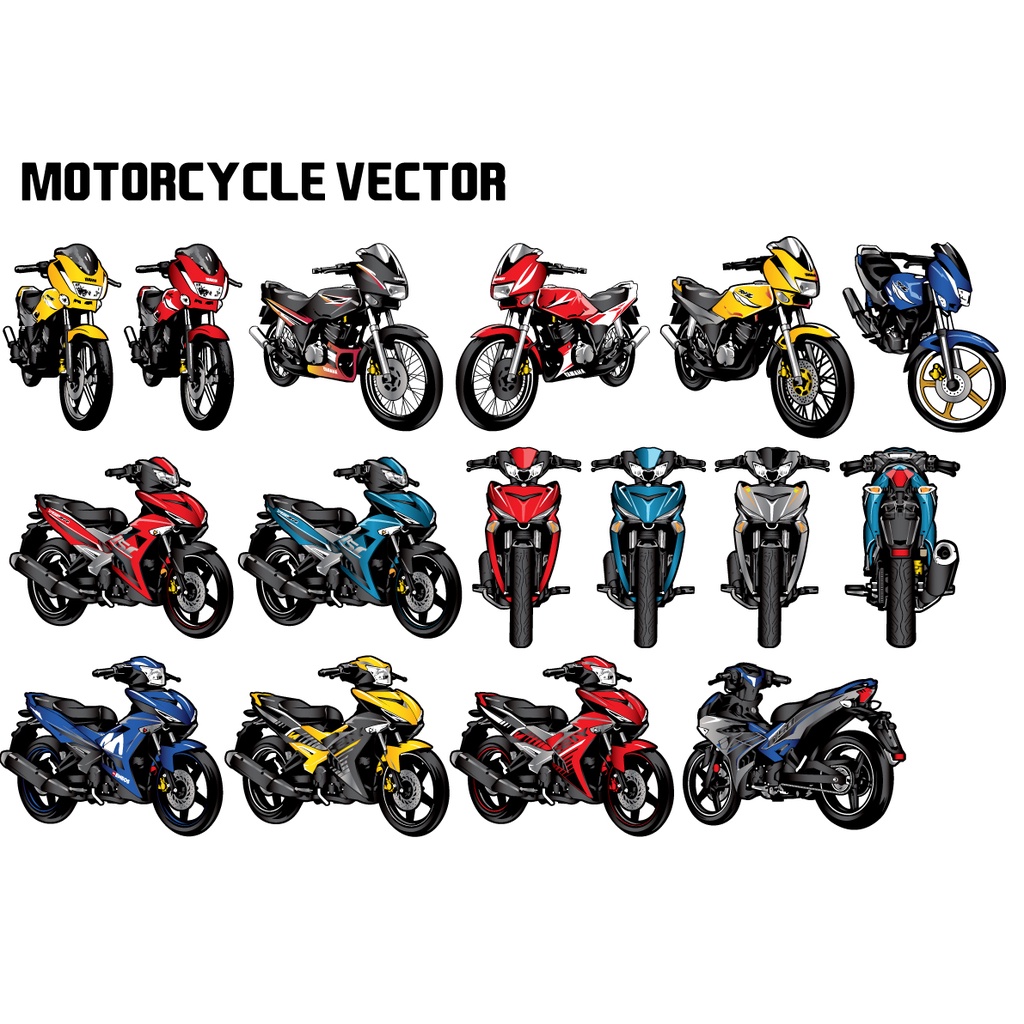 MOTORCYCLES VECTOR / VECTOR MOTOSIKAL ( COMBO Edition ) Ai Format ...