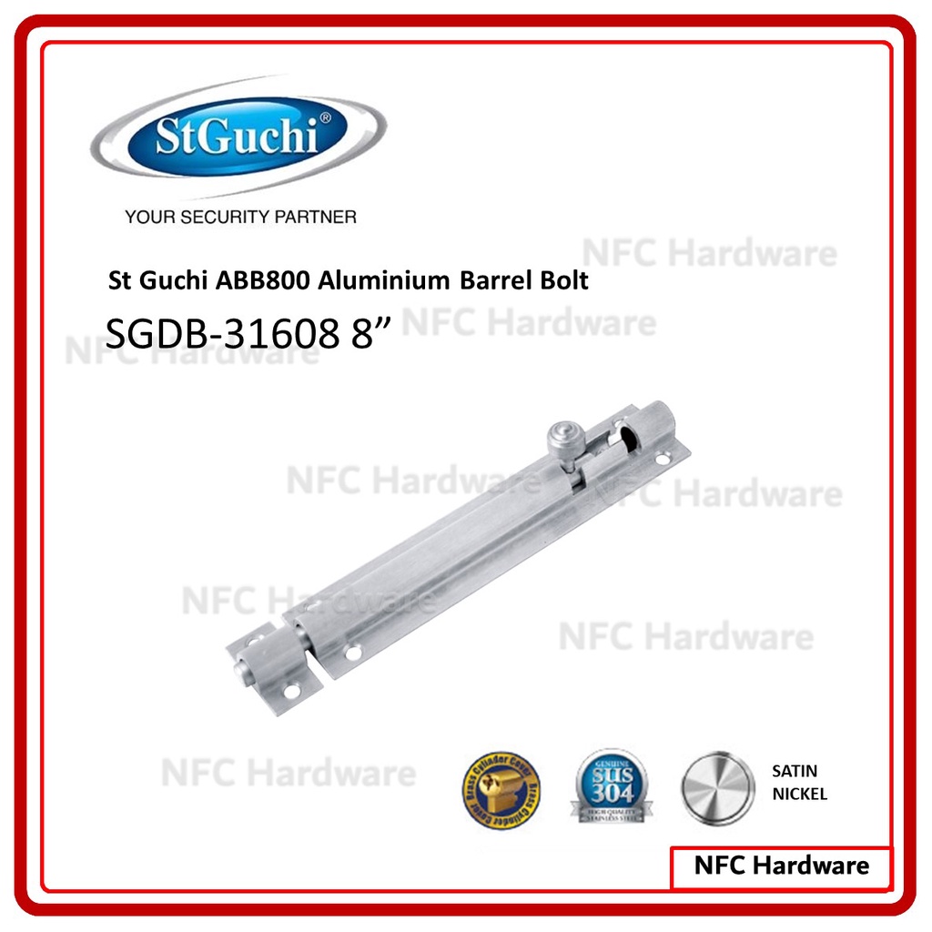 ST GUCHI SGDB-31608 / SGDB-31908 ABB800 Aluminium Barrel Bolt | Shopee ...