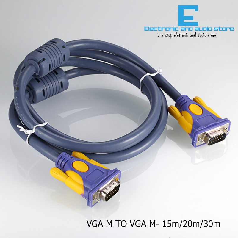 VGA 15M/20M/30M VGA/RGB Display Cable 15pin Male to Male 3C+4 Projector ...