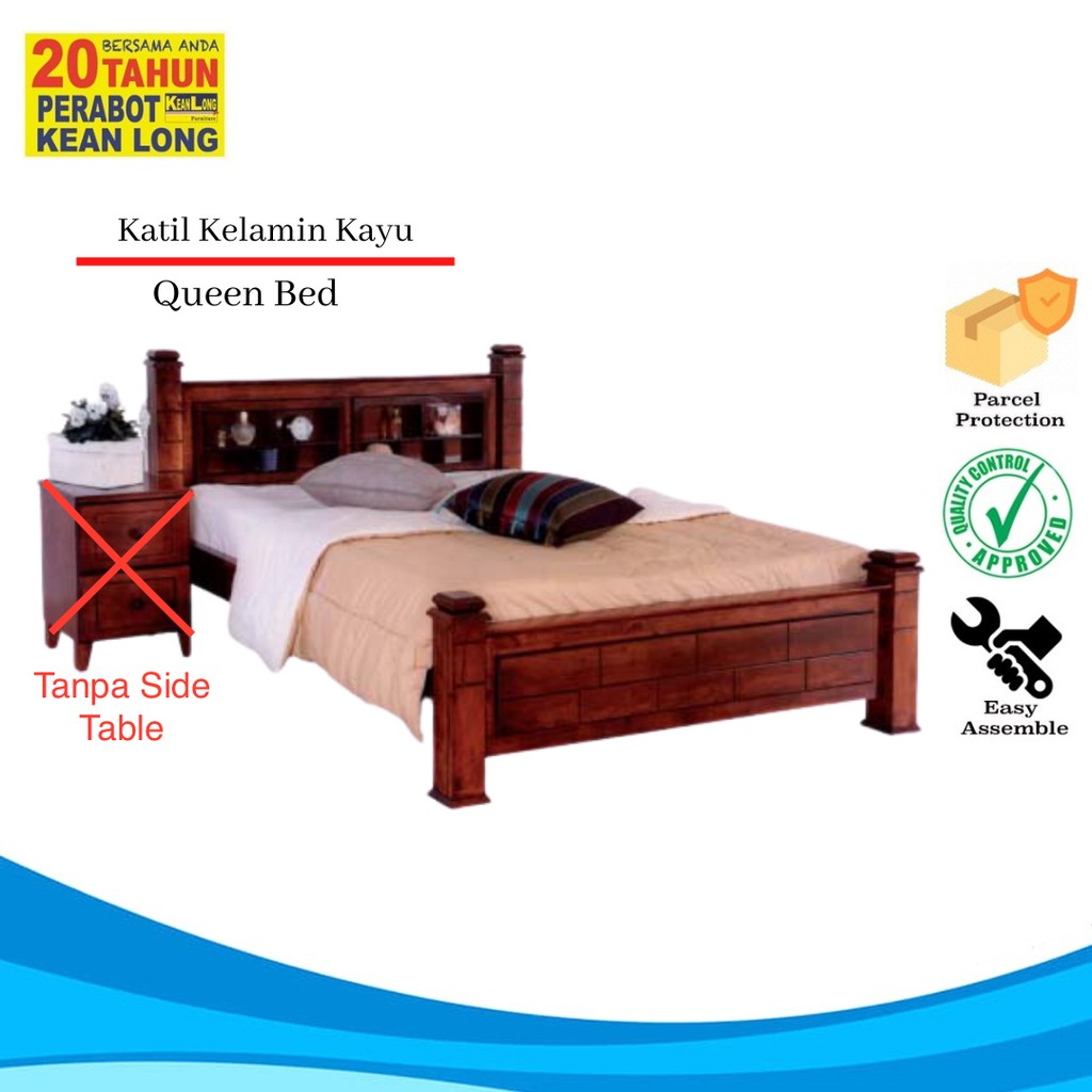 KLSB Queen Wooden Bed / Wooden Bed Frame / Wooden Bed Frame Queen ...