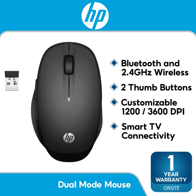HP Dual Mode 300 Wireless Mouse Support Bluetooth and 2.4GHz Wireless ...