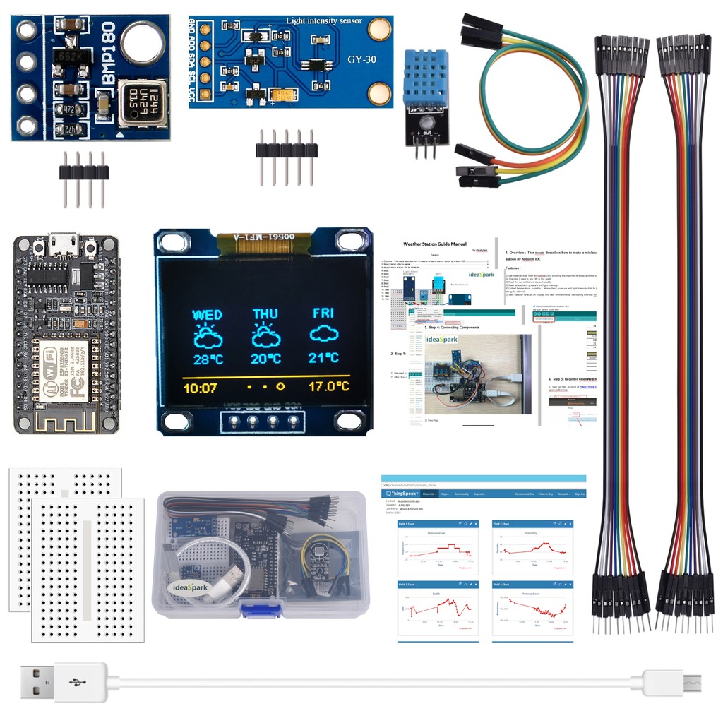 Computers & Accessories ideaspark Arduino Kit 22 in 1 Sensor Modules Kit UNO R3 Nano V3.0 Mega ...