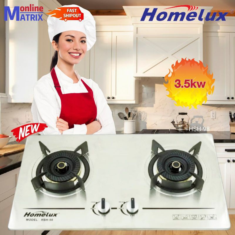 HOMELUX HSH-98 Stainless Steel Premium Built-in Hob Gas Cooker Stove 2 ...