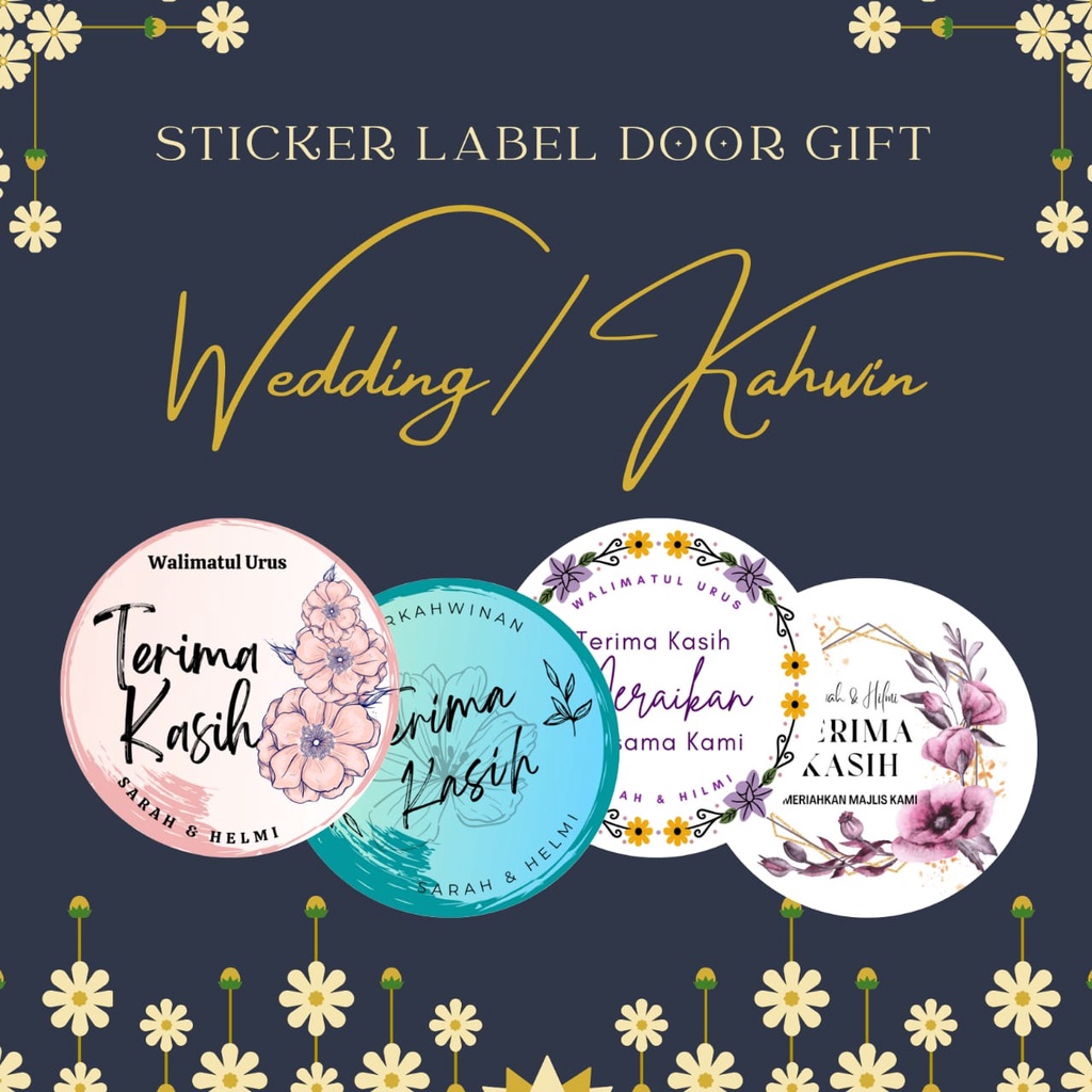 STICKER LABEL DOOR GIFT WEDDING/KAHWIN MURAH | Shopee Malaysia